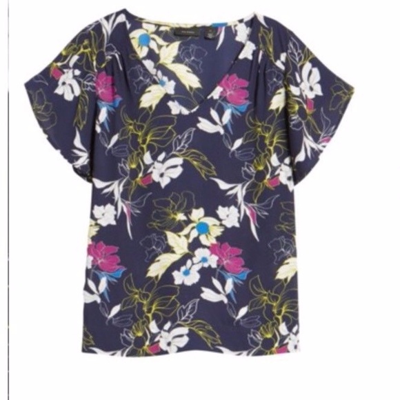 Halogen | Tops | Nwt Halogen Petite Womens Flutter Sleeve Blouse S ...